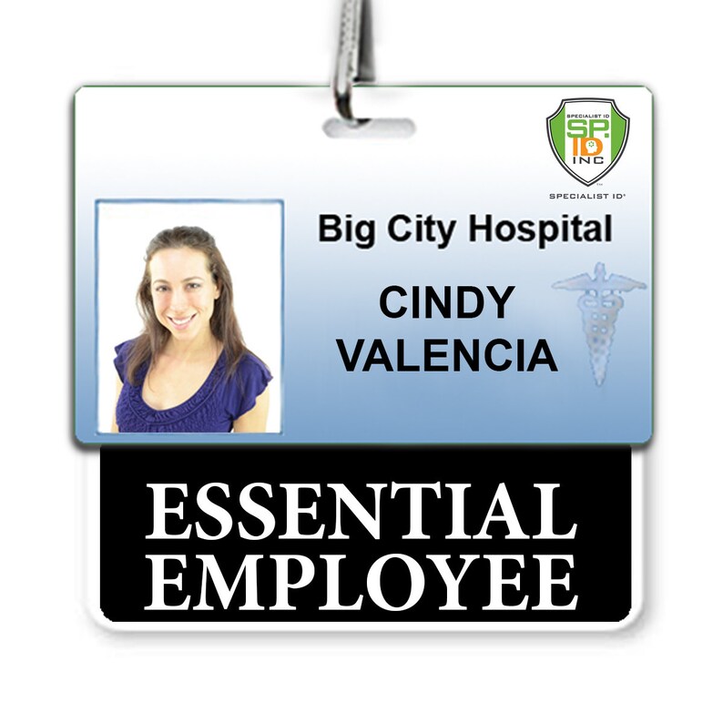 Black ESSENTIAL EMPLOYEE Badge Buddy - Free Shipping! - Badge Buddies ...