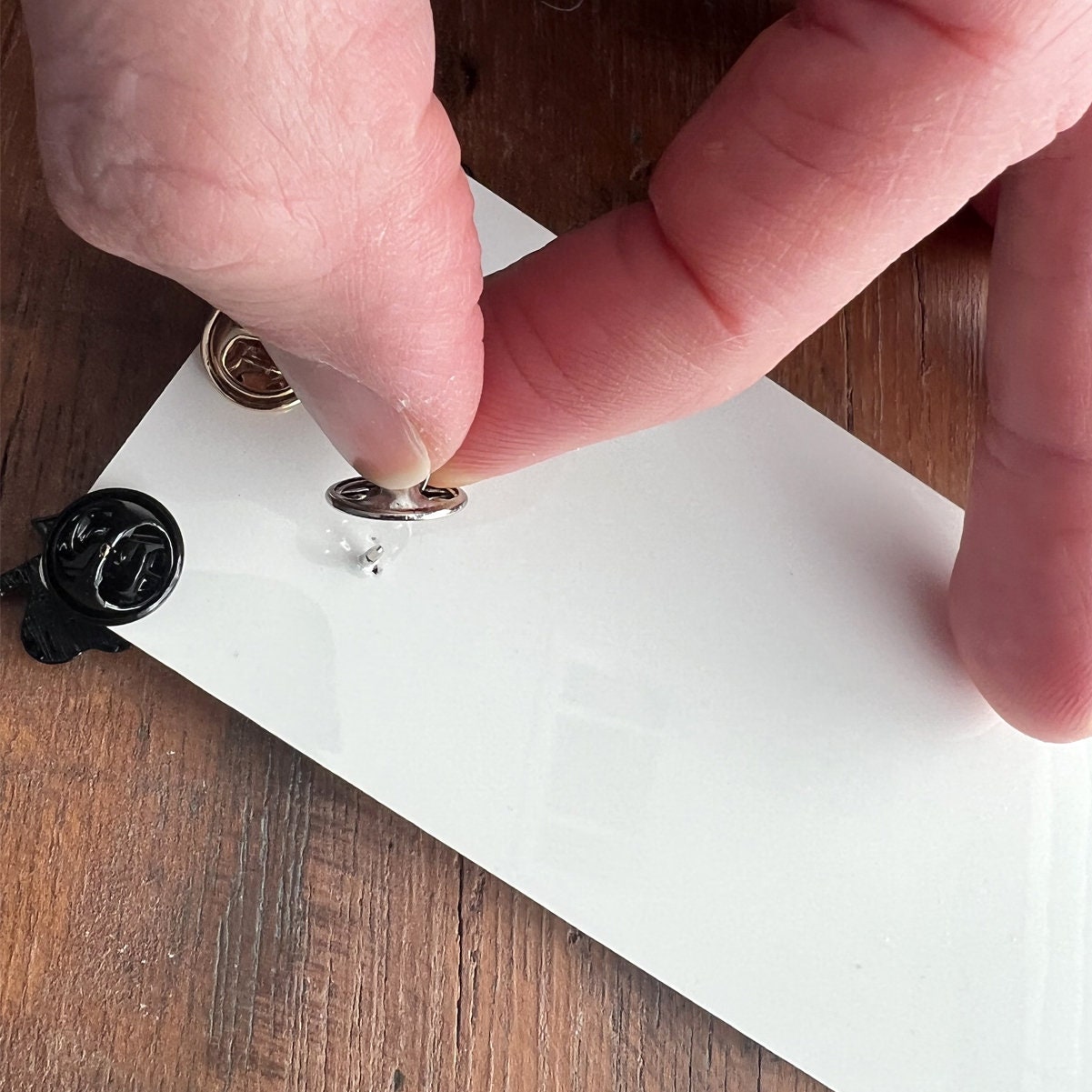 Badge Buddy Pin Holder Blank White ID Card Backer With 5 - Etsy