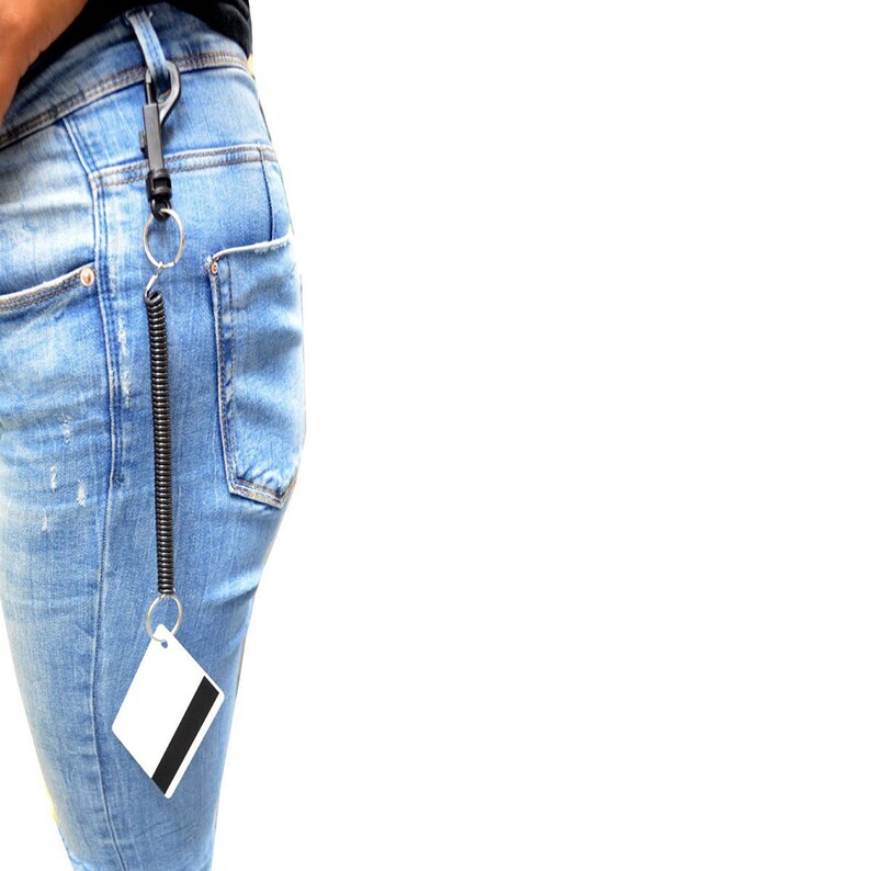 5 Pack Black Bungee Coil Cords With Key Chain Ring Free | Etsy