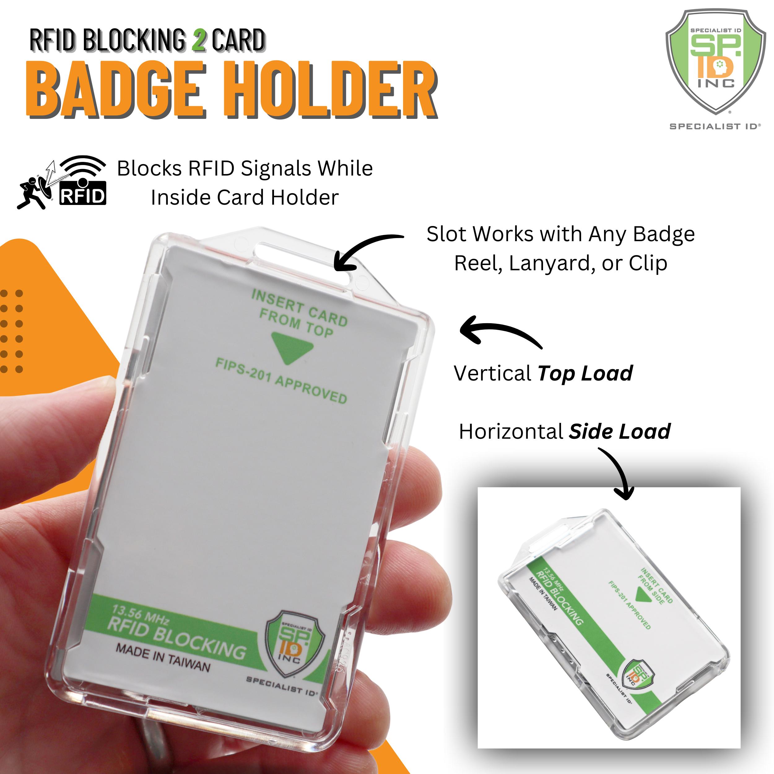 RFID Badge Holder - Dual-sided Smart Card Protector for CAC, TWIC, Piv ...