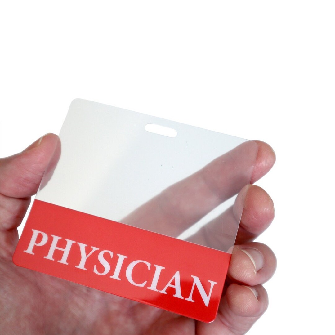 Clear Physician Badge Buddy Horizontal - Free Shipping! Doctor ID ...