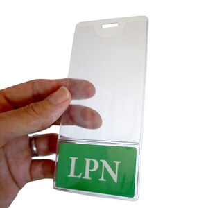 Vertical LPN Badgebottom ID Holder Combo - 2 in 1 Vinyl Badge Buddy ...