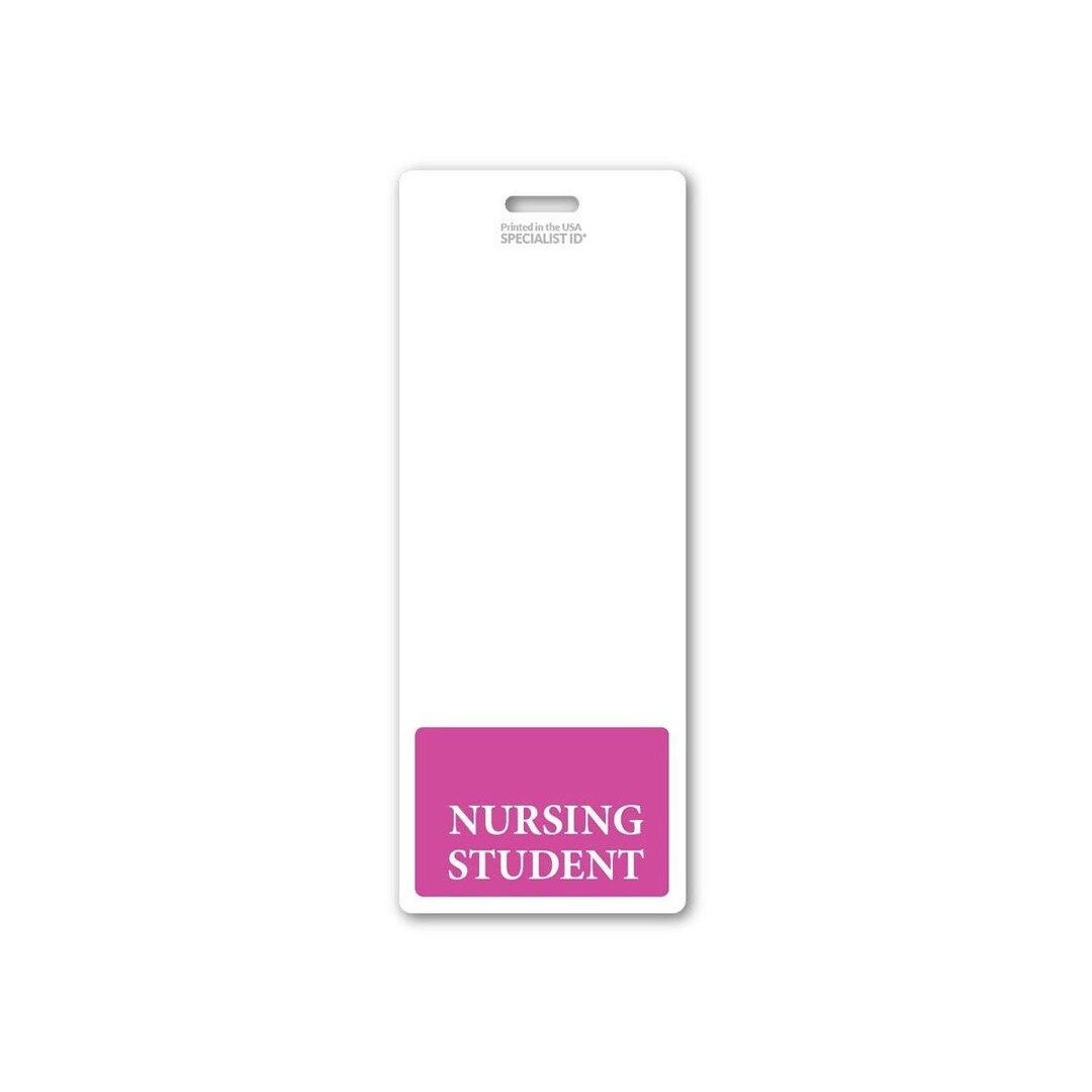 Nursing Student Badge Buddy Vertical Extra Long - Oversized ID Badge ...
