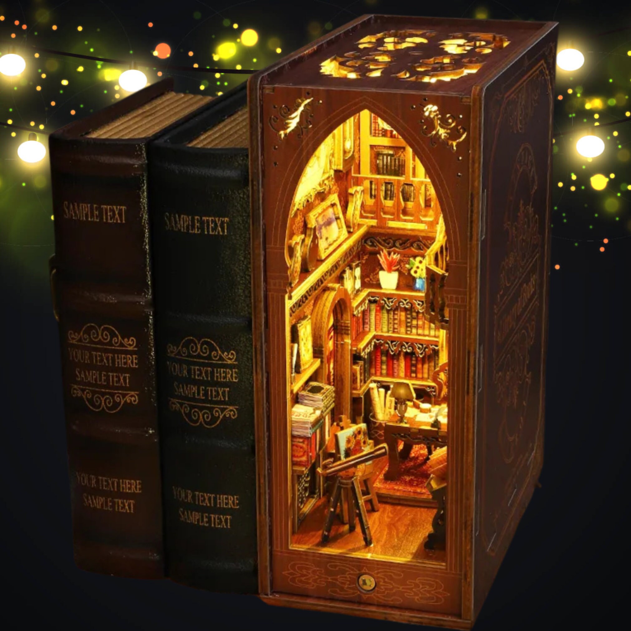 Christmas DIY Bookshelf Building Kits Miniature Bookstore Bookshelf 3D ...