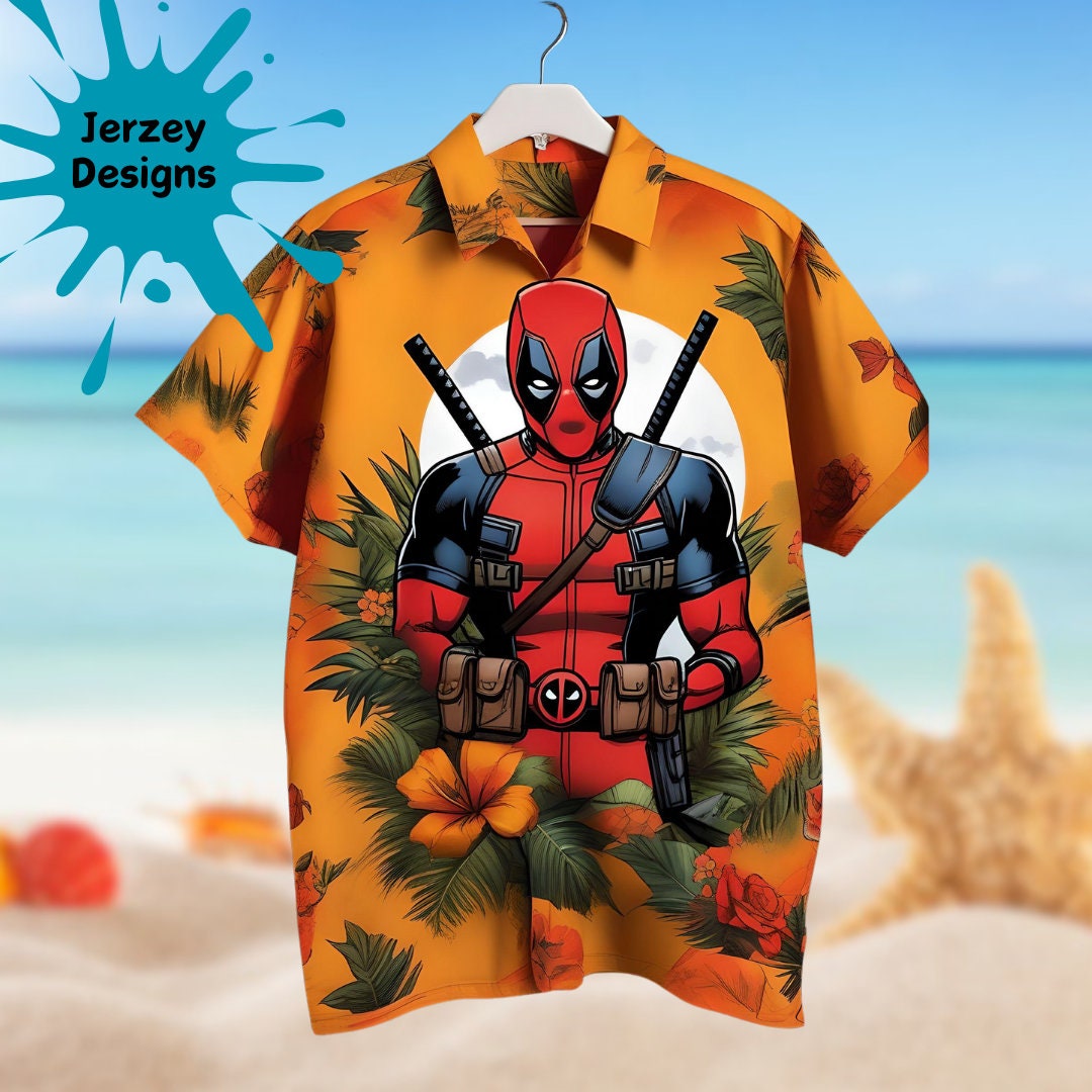 Deadpool Aloha Beach Halloween Hawaiian Shirt Print Tropical Beach Gift ...