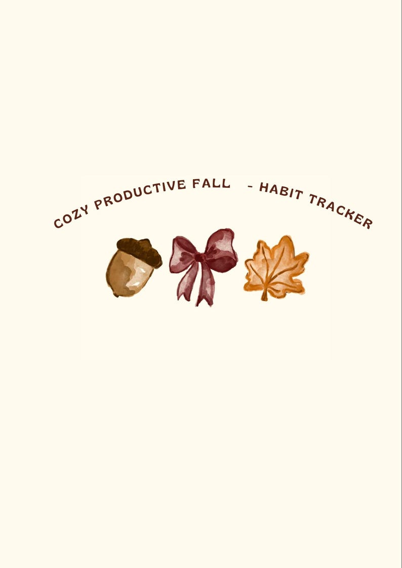 Cozy Productive Fall Habit Tracker - Etsy