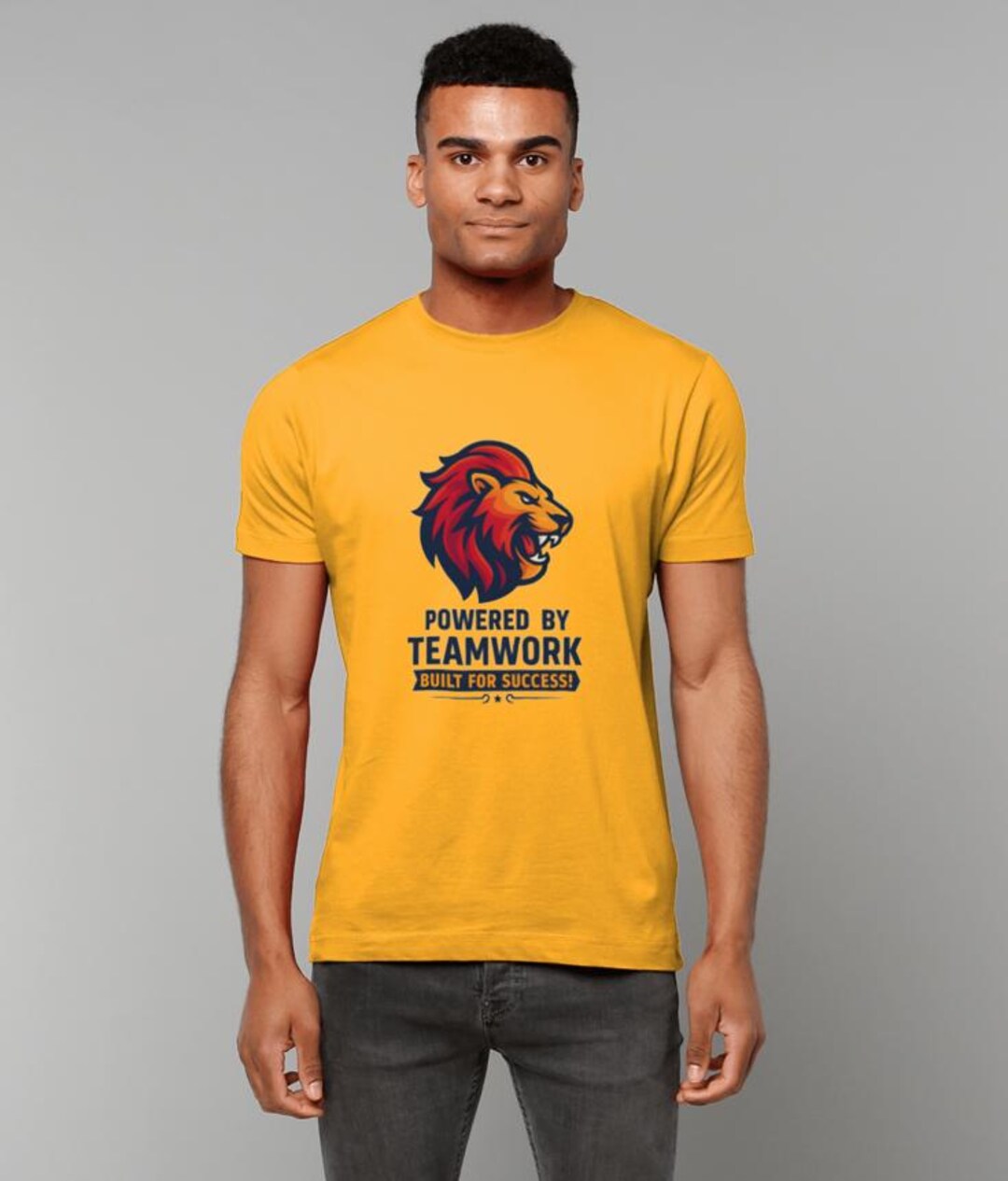 Lion Graphic T-shirt: Teamwork, Success, Gym Workout Top - Etsy