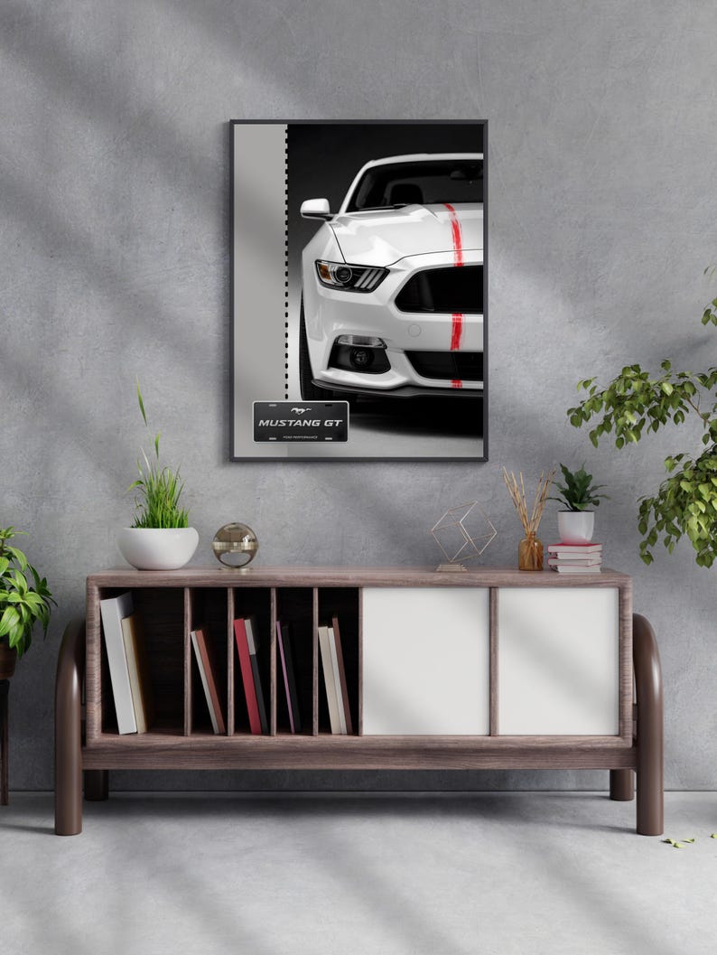 Ford Mustang GT Poster: Iconic Muscle Car Wall Art Print (digital ...