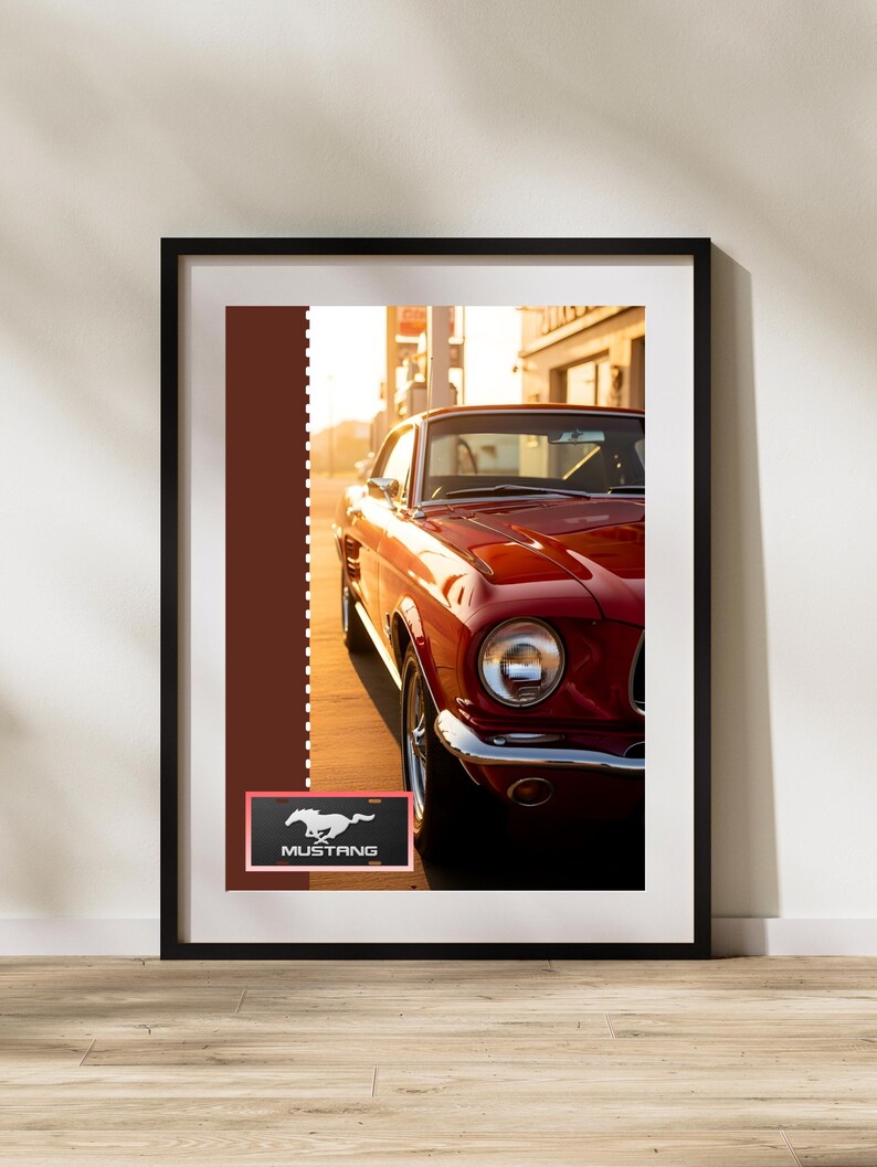 1967 Ford Mustang Fastback Poster: Legendary Muscle Car Wall Art Print ...