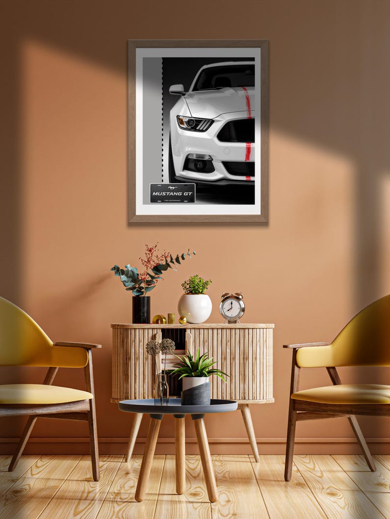Ford Mustang GT Poster: Iconic Muscle Car Wall Art Print (digital ...