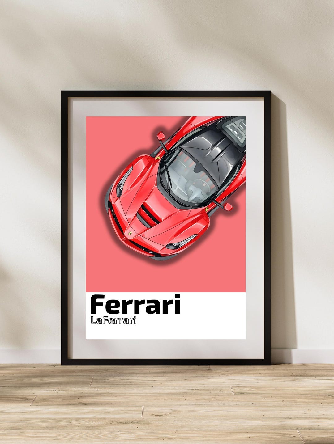 Ferrari Laferrari Poster: Vibrant Supercar Wall Art Print (digital ...