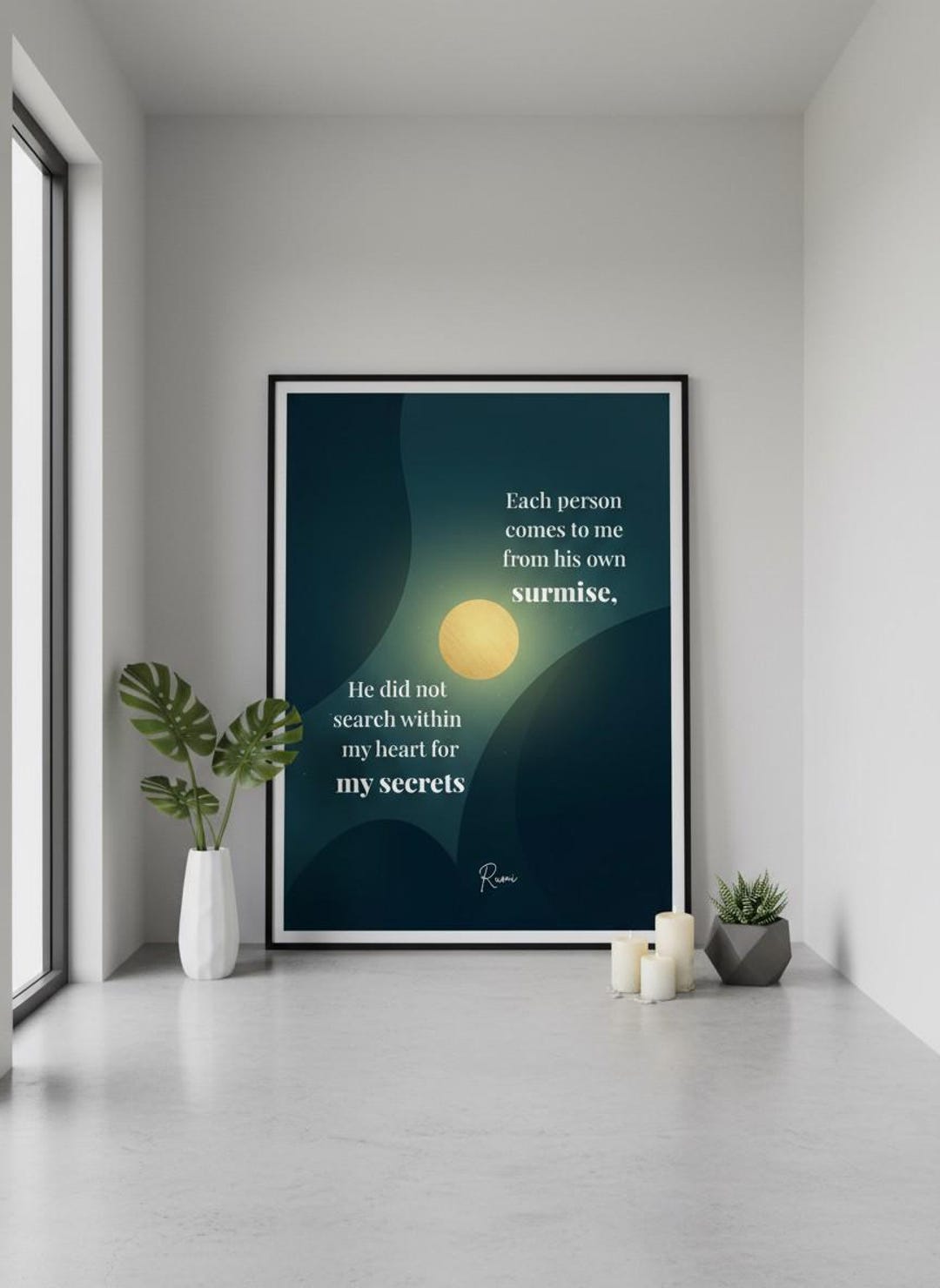 Rumi Quote Poster: Mystical Sunrise, Poetry Wall Decor (digital ...