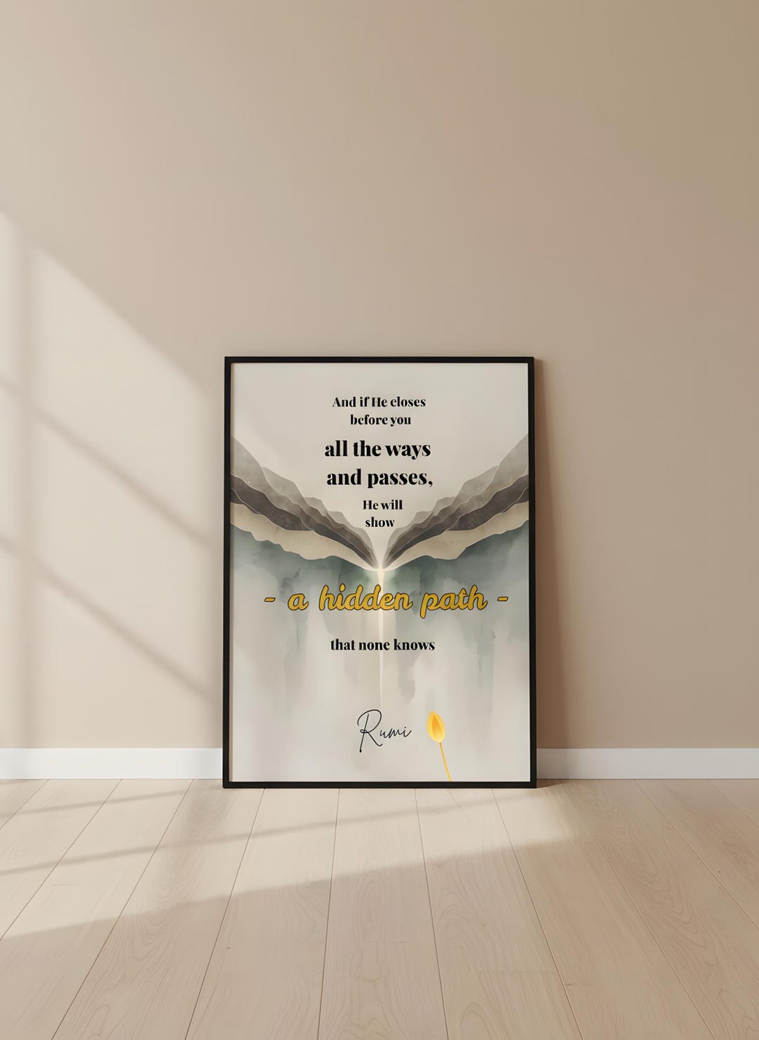 Rumi’s Hidden Path Serenity Poster: Elegant Spiritual Art, Timeless ...