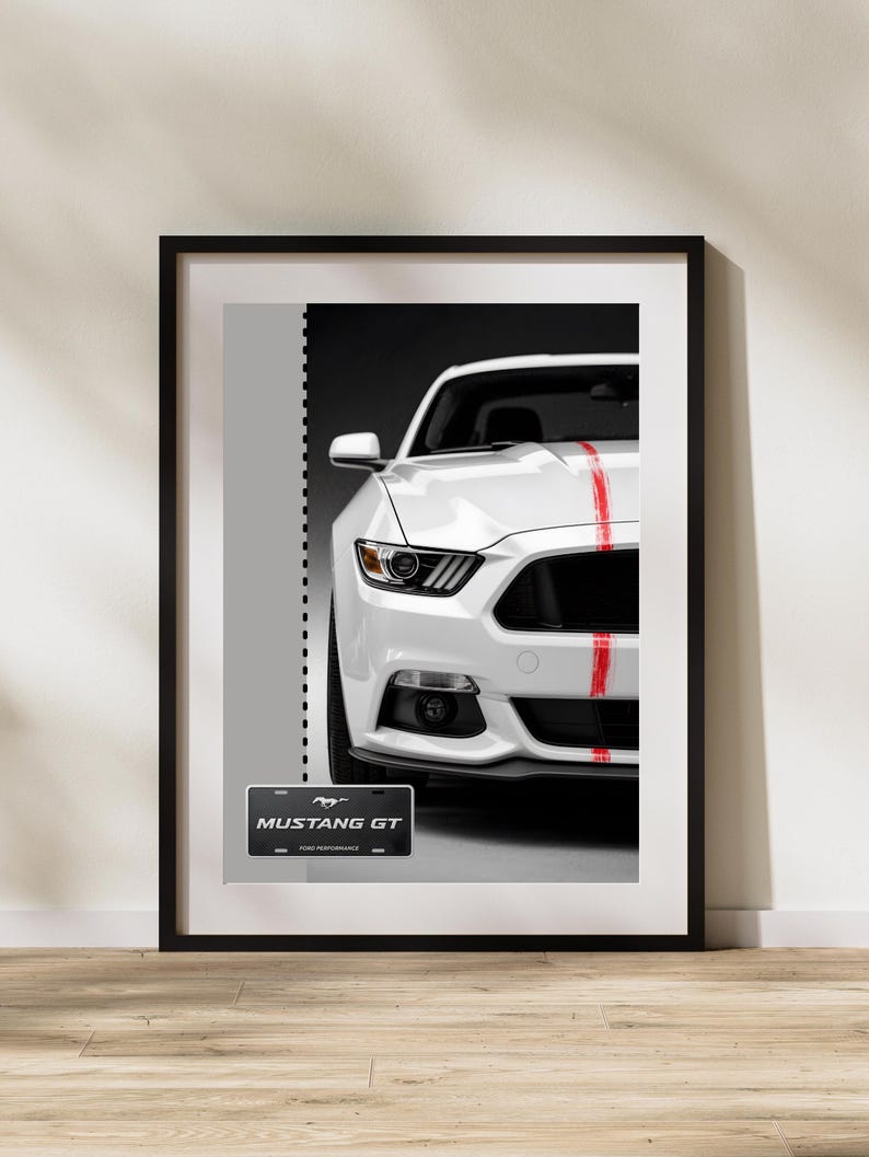 Ford Mustang GT Poster: Iconic Muscle Car Wall Art Print (digital ...