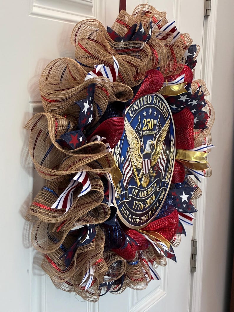 USA Flag Decor, Front Door Patriotic Wreath, 4th of July Decoration - Etsy