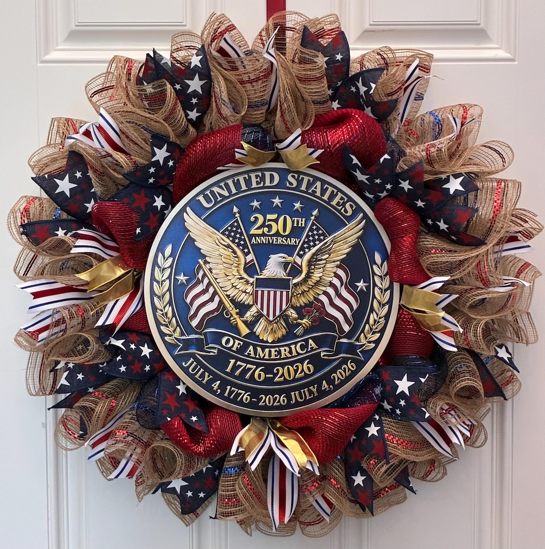 USA Flag Decor, Front Door Patriotic Wreath, 4th of July Decoration - Etsy