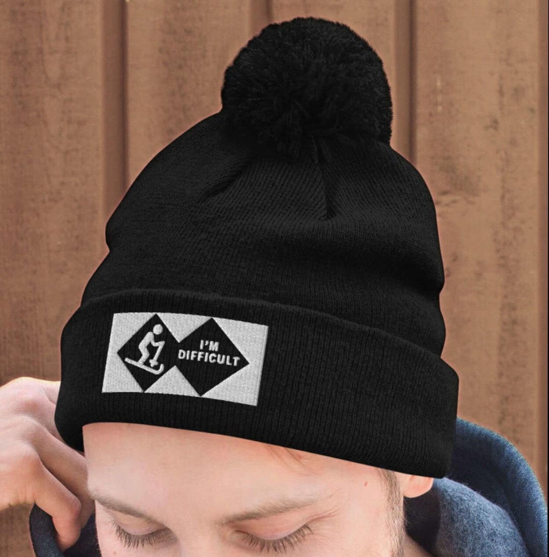 Double Black Diamond Ski Sign Europe Snowboard Hat Mens Ski Hat ...