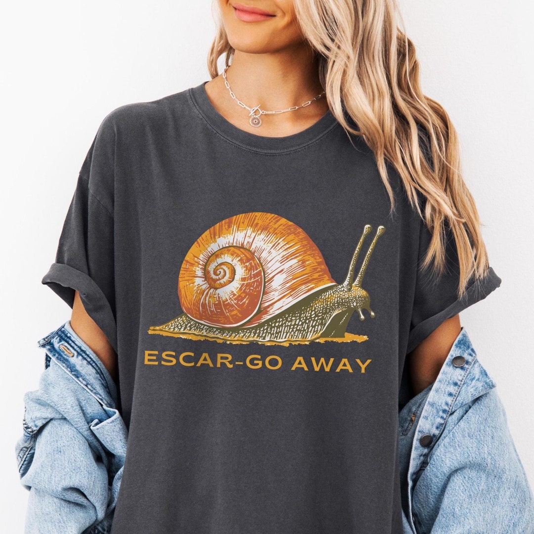 Retro Snail Linocut T-shirt, Comfort Colors Funny Animal Tee, Escar-go ...