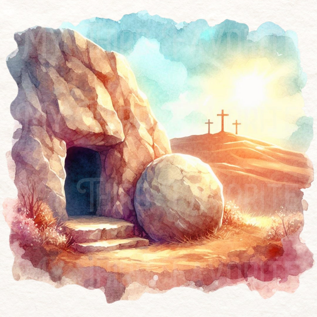 Easter Morning Watercolor Easter Digital Download for Church Empty Tomb ...