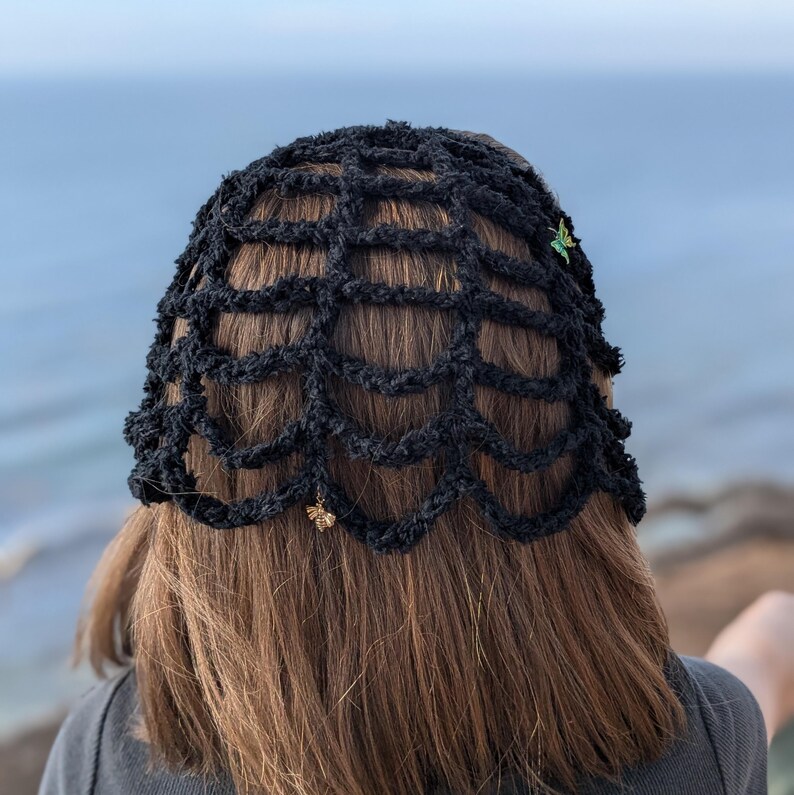 Handmade Crochet Spider Web Bandana Head Scarf Kerchief - Etsy