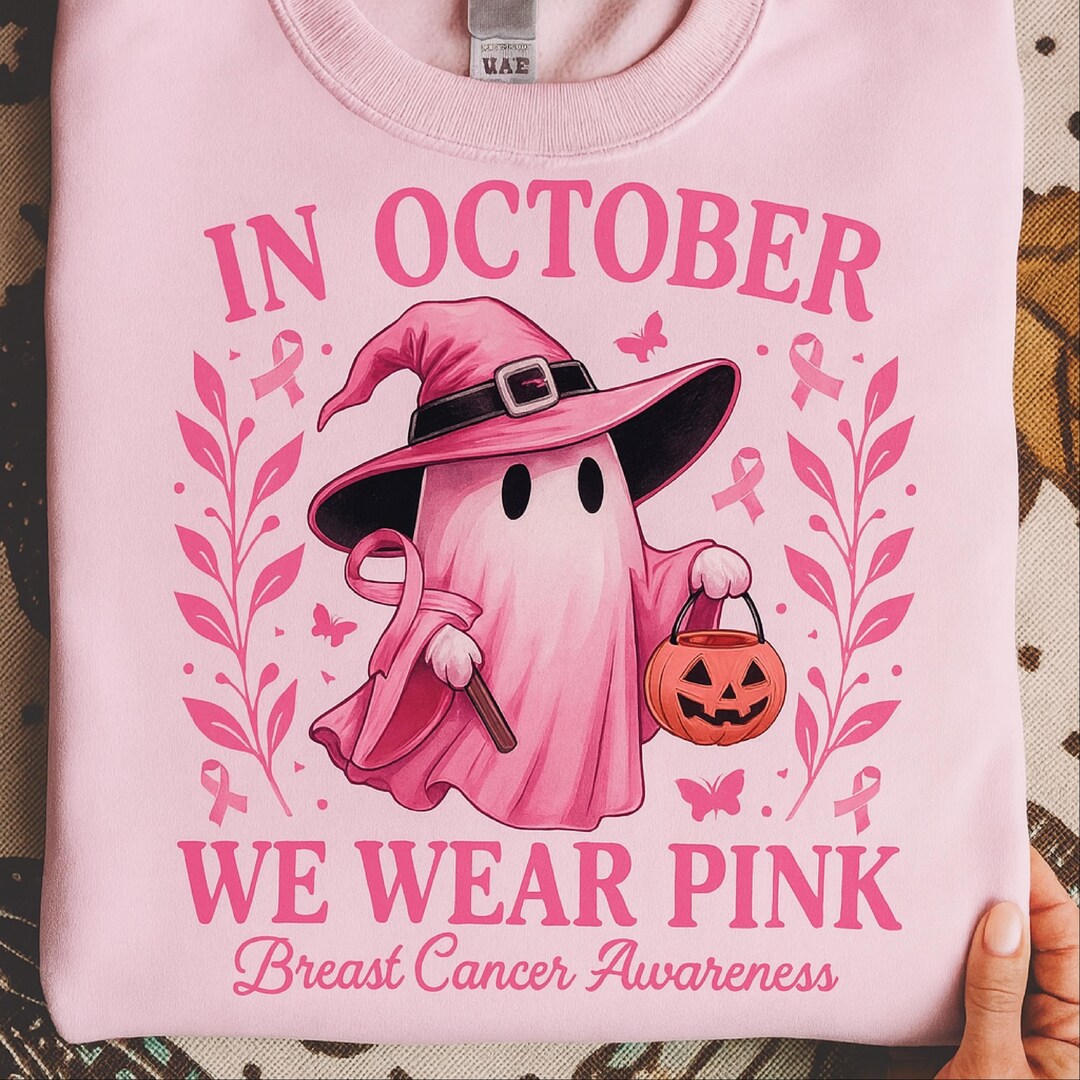 Pink Halloween Ghost Breast Cancer Awareness PNG (digital Download) - Etsy