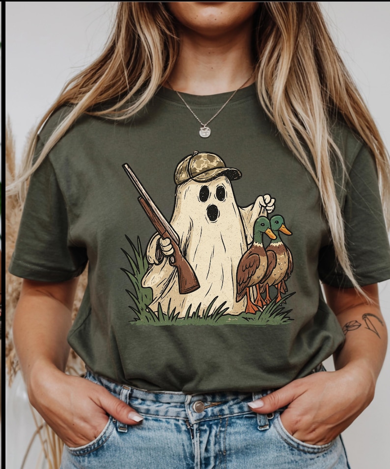 Retro Camo Duck Hunting Ghost PNG, Halloween Hunter (digital Download ...