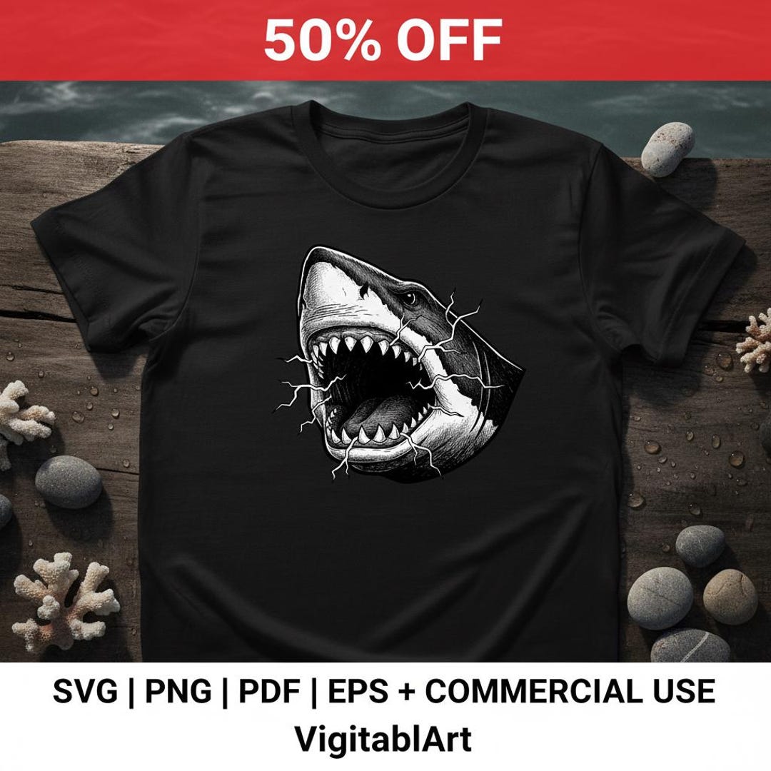 Shark SVG, Shark DXF, Shark PNG, Shark Cut File, Clipart, Digital File ...