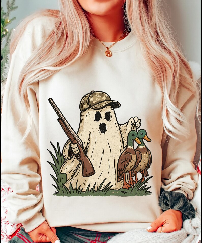 Retro Camo Duck Hunting Ghost PNG, Halloween Hunter (digital Download ...