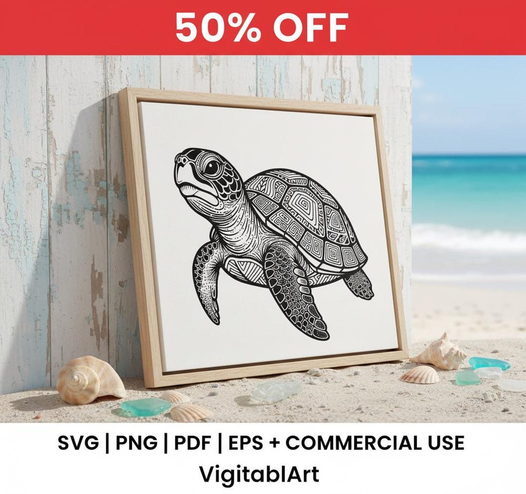 Turtle SVG, Turtle DXF, Turtle PNG, Tortoise Cut File, Clipart, Digital ...