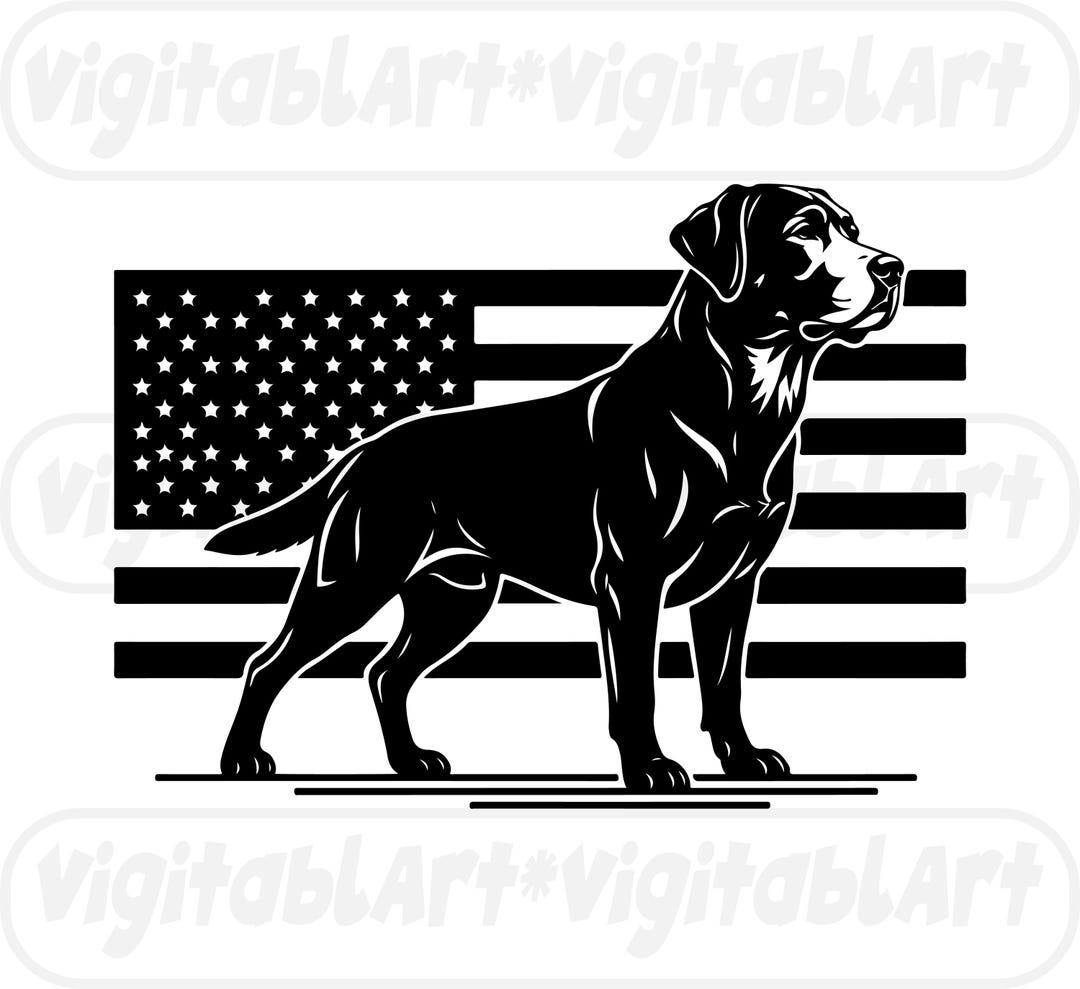 American Black Labrador SVG, Patriotic Dog Clipart (digital Download ...