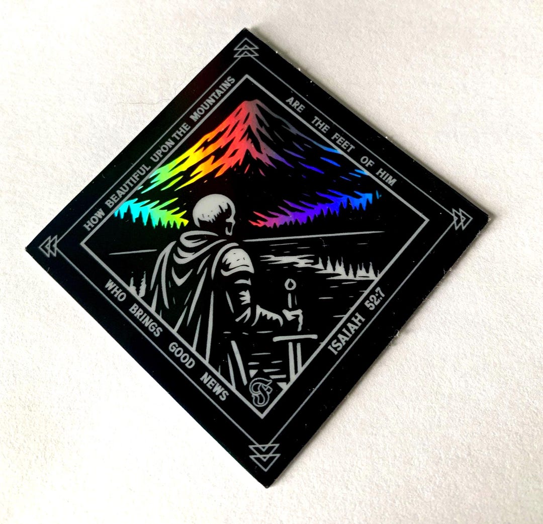 Isaiah 52:7 Holographic Christian Sticker 3x3 | Scripture Faith Decal ...