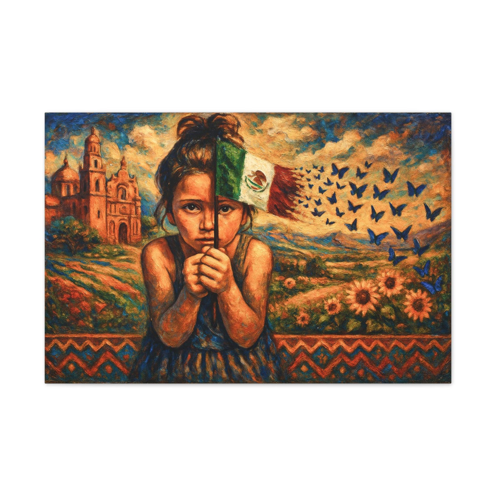 Mexican Heritage Canvas Print: Colorful Cultural Wall Art - Etsy