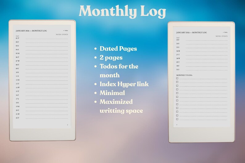 Remarkable Paper Pro Move Bullet Journal Template - Etsy