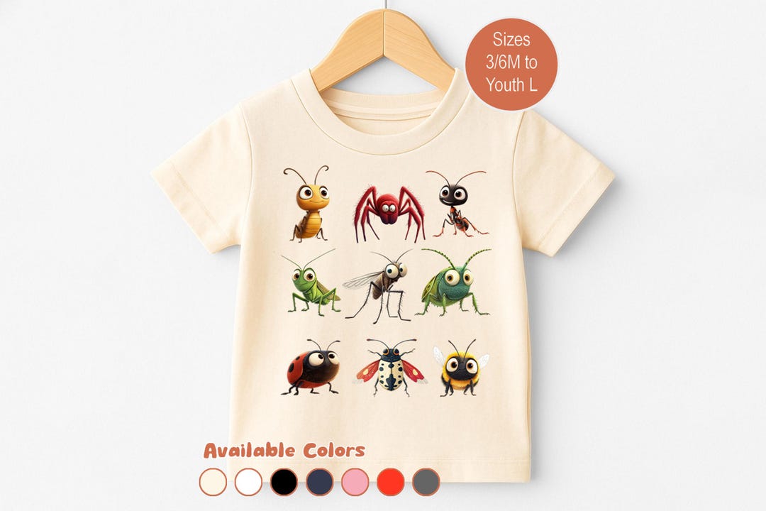 Kids Bug T-shirt: Cartoon Insect Lover Tee, Outdoor Adventure - Etsy