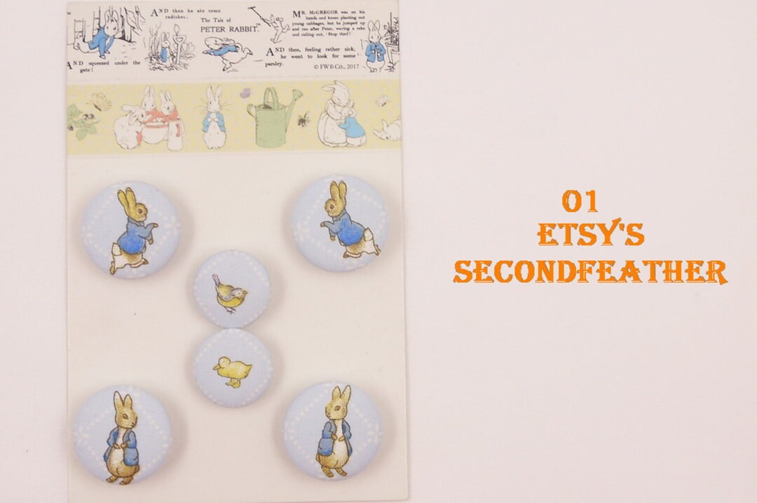 Peter Rabbit Handmade Button Set 2 Sets for Choice - Etsy