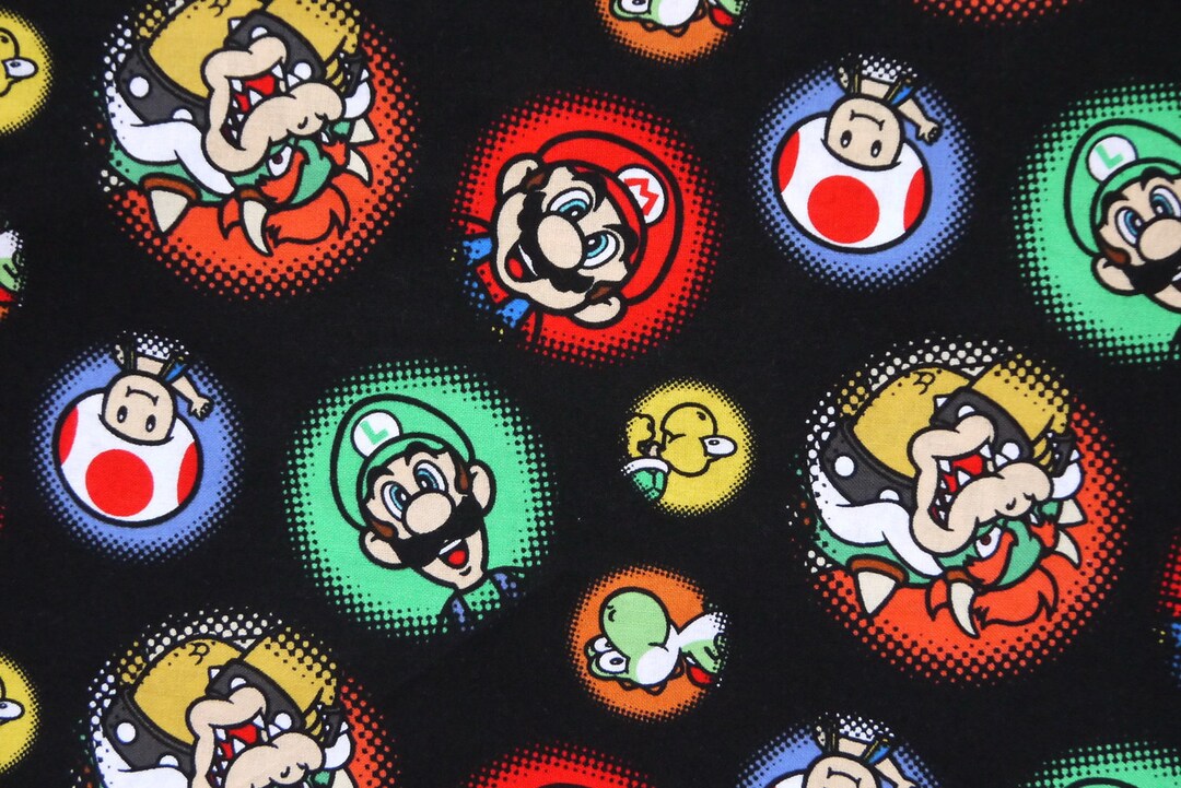 Burst Dots Super Mario Nintendo for Springs Creative 2016 100% Cotton 1 ...