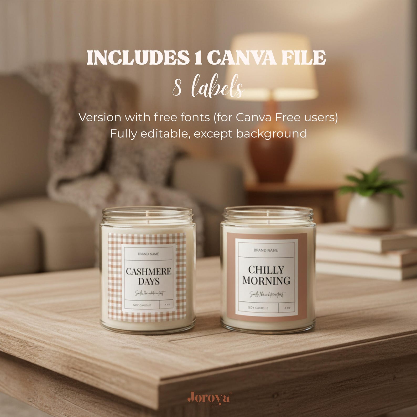 Winter Candle Label Canva Template, Editable Cozy Winter Design, Winter ...