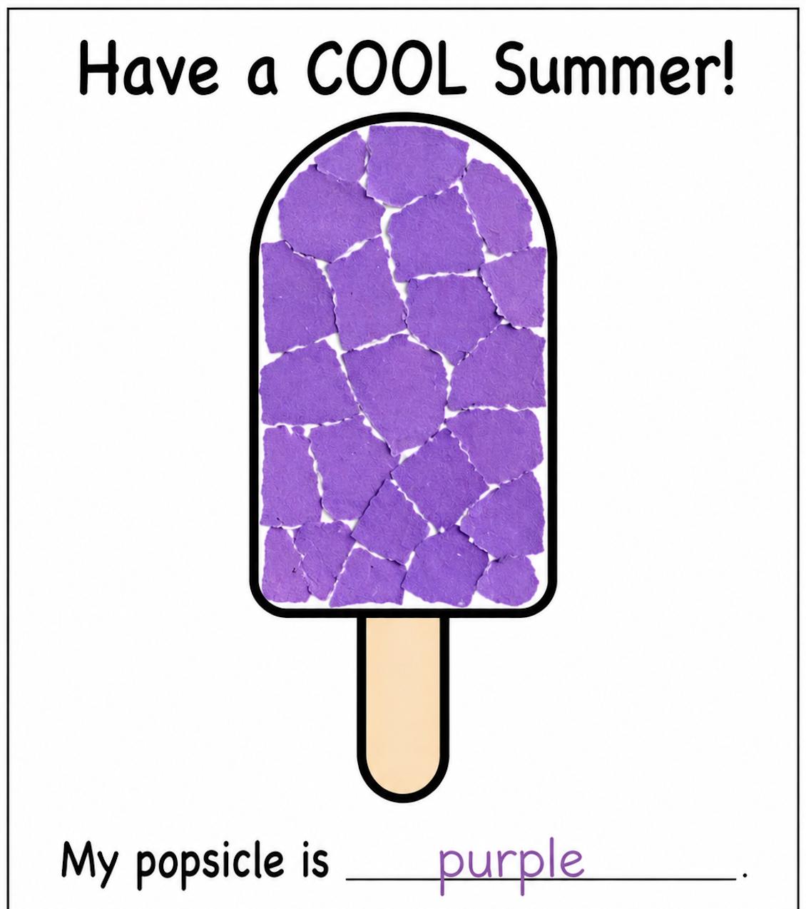 Popsicle Craft Printable | Summer Tear Paper Activity (digital Download ...