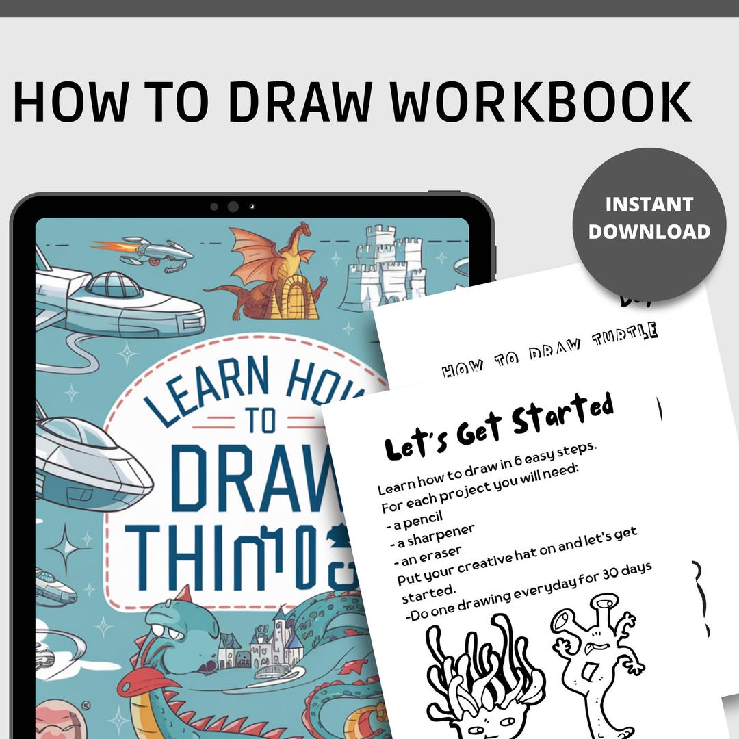 Drawing Workbook: Step-by-step Guide for Kids & Beginners (digital ...