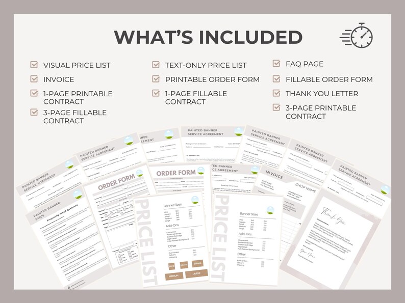 Painted Banner Business Kit | Canva Templates (printable + Fillable ...