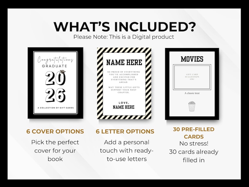 Graduation Gift for Him 2026 | Gift Card Book| Canva Template | High ...