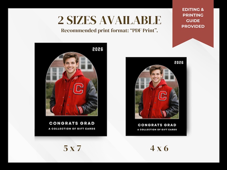 Graduation Gift for Him 2026 | Gift Card Book| Canva Template | High ...