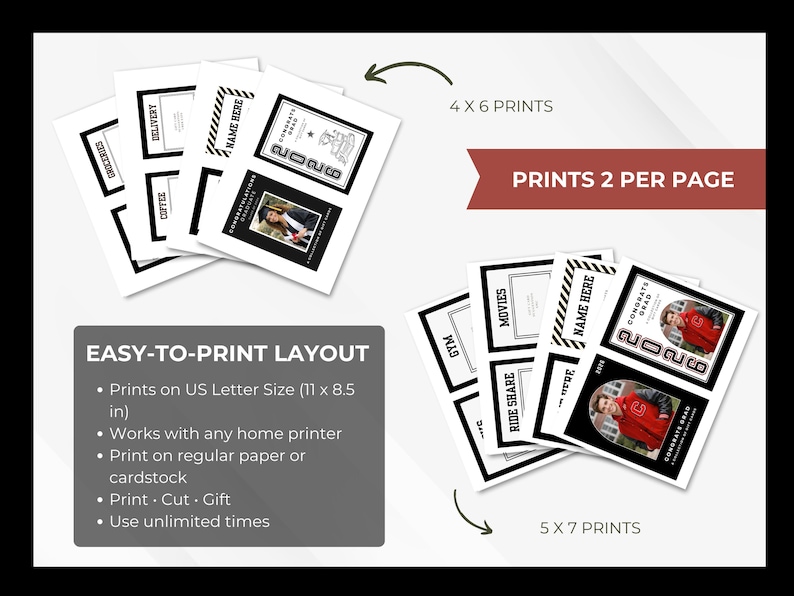 Graduation Gift for Him 2026 | Gift Card Book| Canva Template | High ...