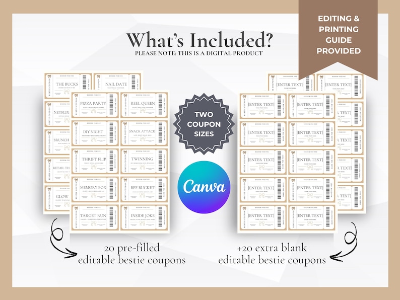 Editable Coupon Book for Best Friend, Printable Bestie Coupon Book ...