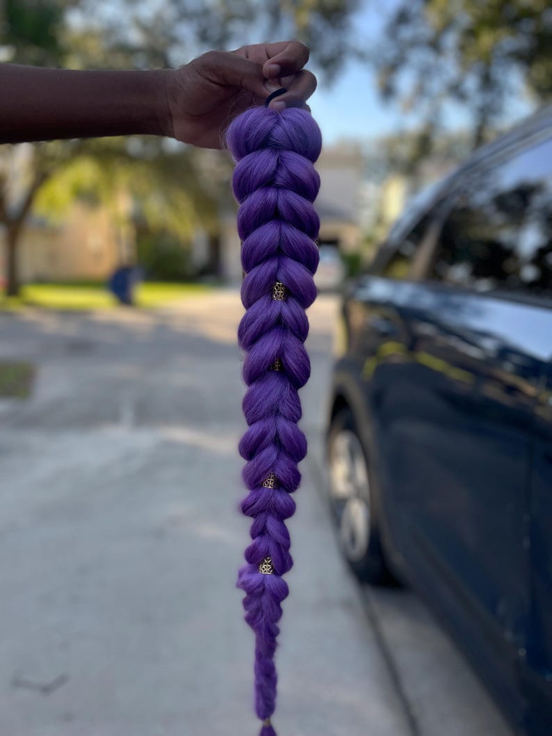 Rumi Hair - K-pop Purple Braided Ponytail Extension: Rumi Inspired ...