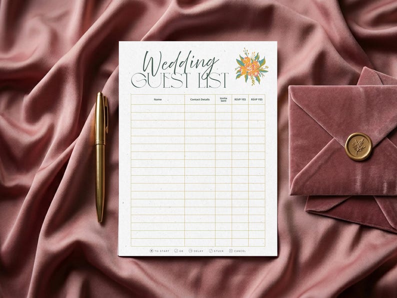 Wedding Checklist Planner Bundle Canva Wedding Checklist Editable ...