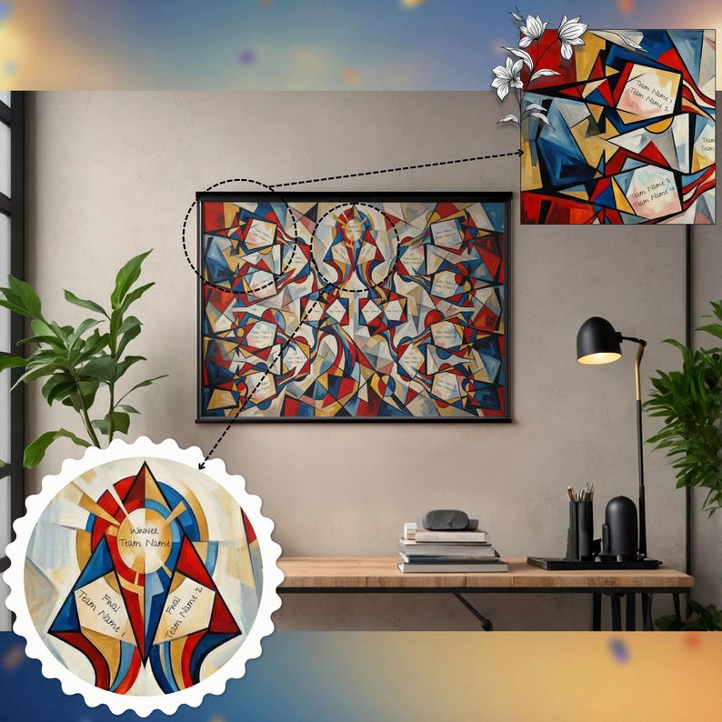 International Soccer Tournament Bracket Poster – Cubist Football Wall ...