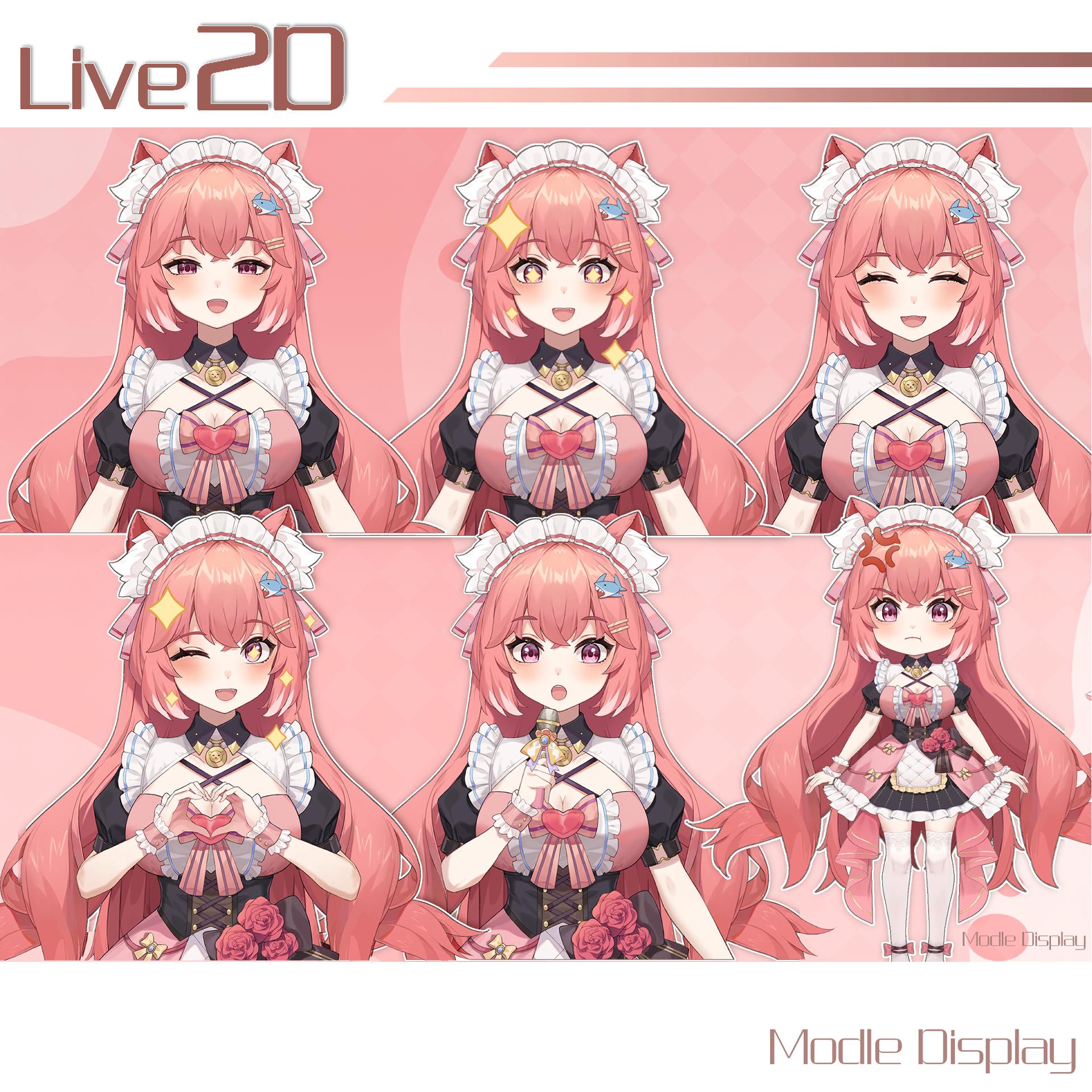 Cat Maid Girl Premade Vtuber Model | Fully Rigged Live2d, Ready to Use ...