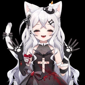 Necro Cat Girl Premade Vtuber Model | Fully Rigged Live2d, Ready to Use ...