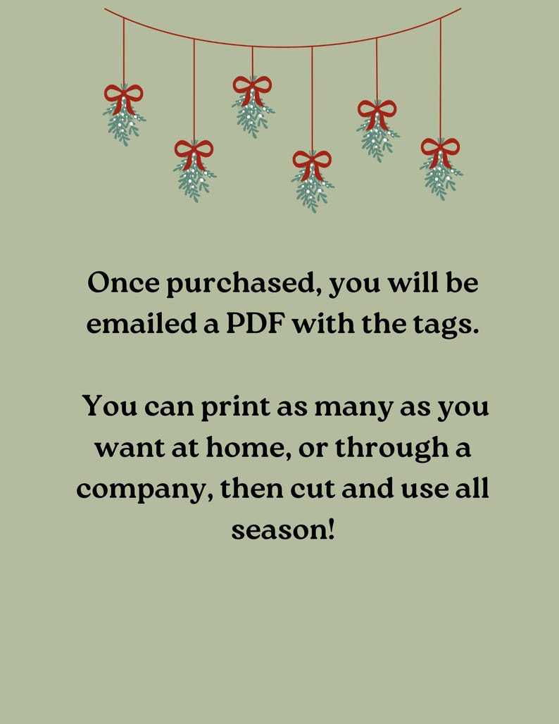 Holiday Cookie Gift Tags| Printable | Digital - Etsy